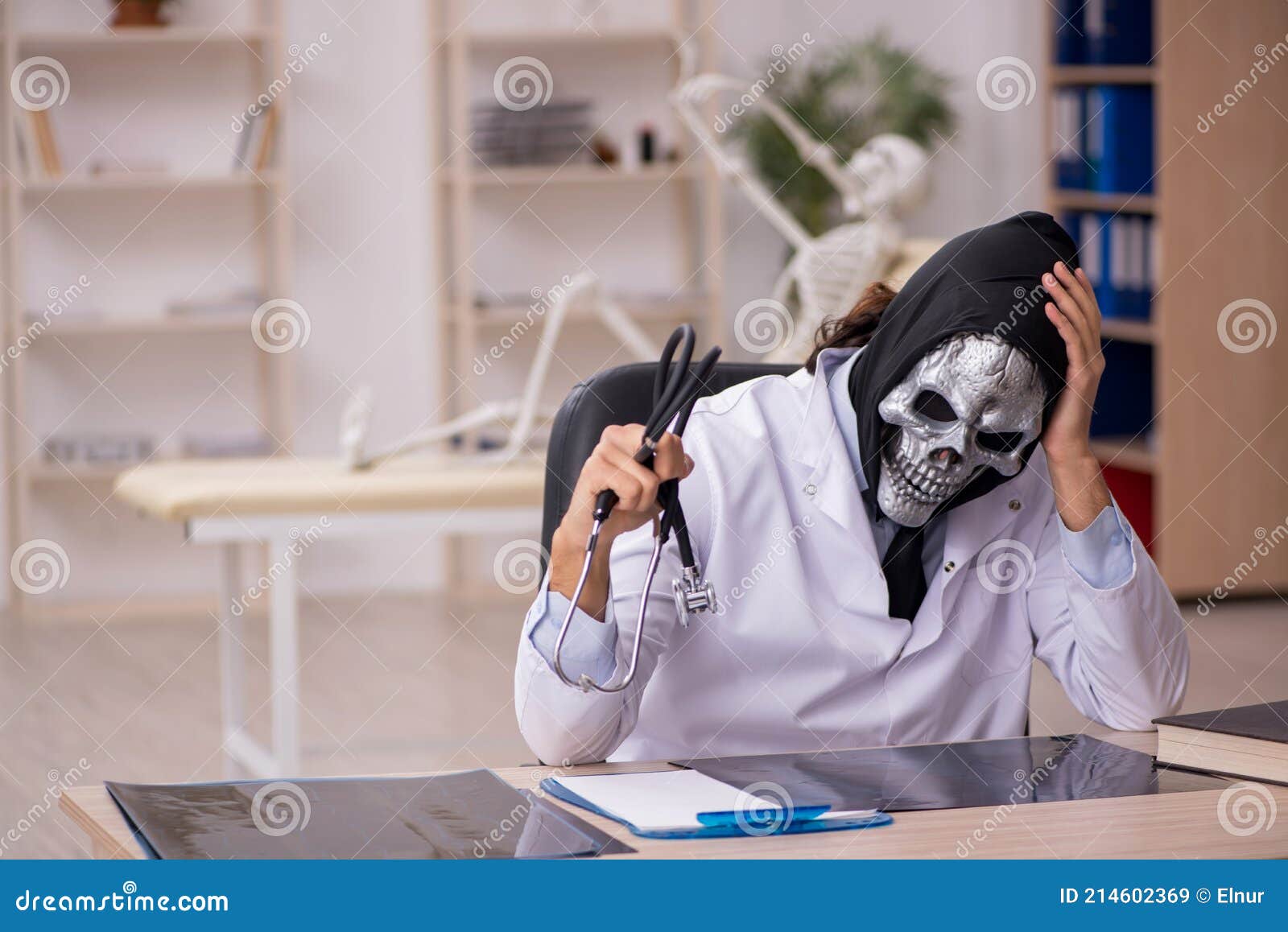 Devil Doctor Working in the Clinic Stock Image - Image of patient, hell ...