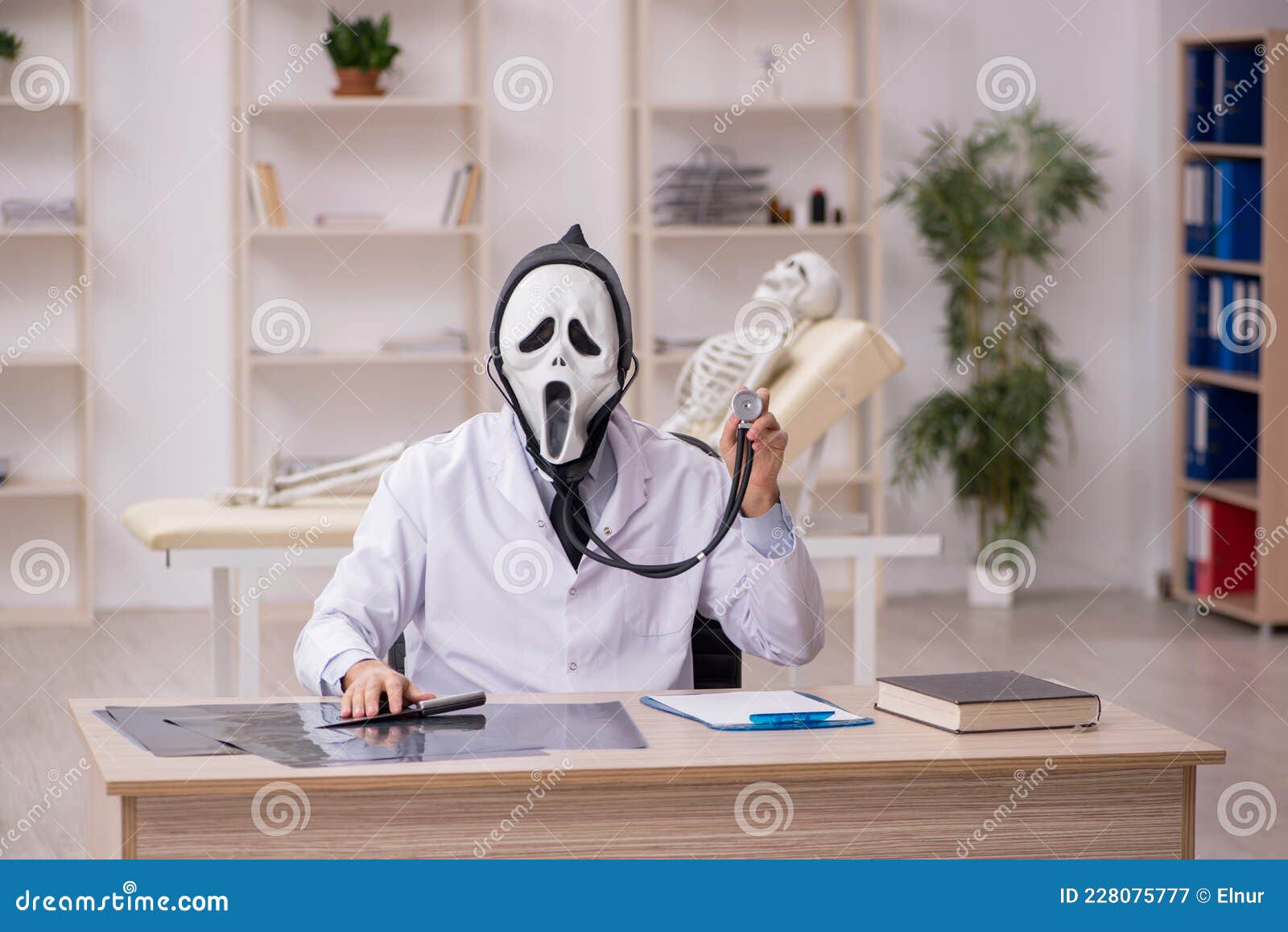 Devil Doctor Working in the Clinic Stock Image - Image of death, mask ...