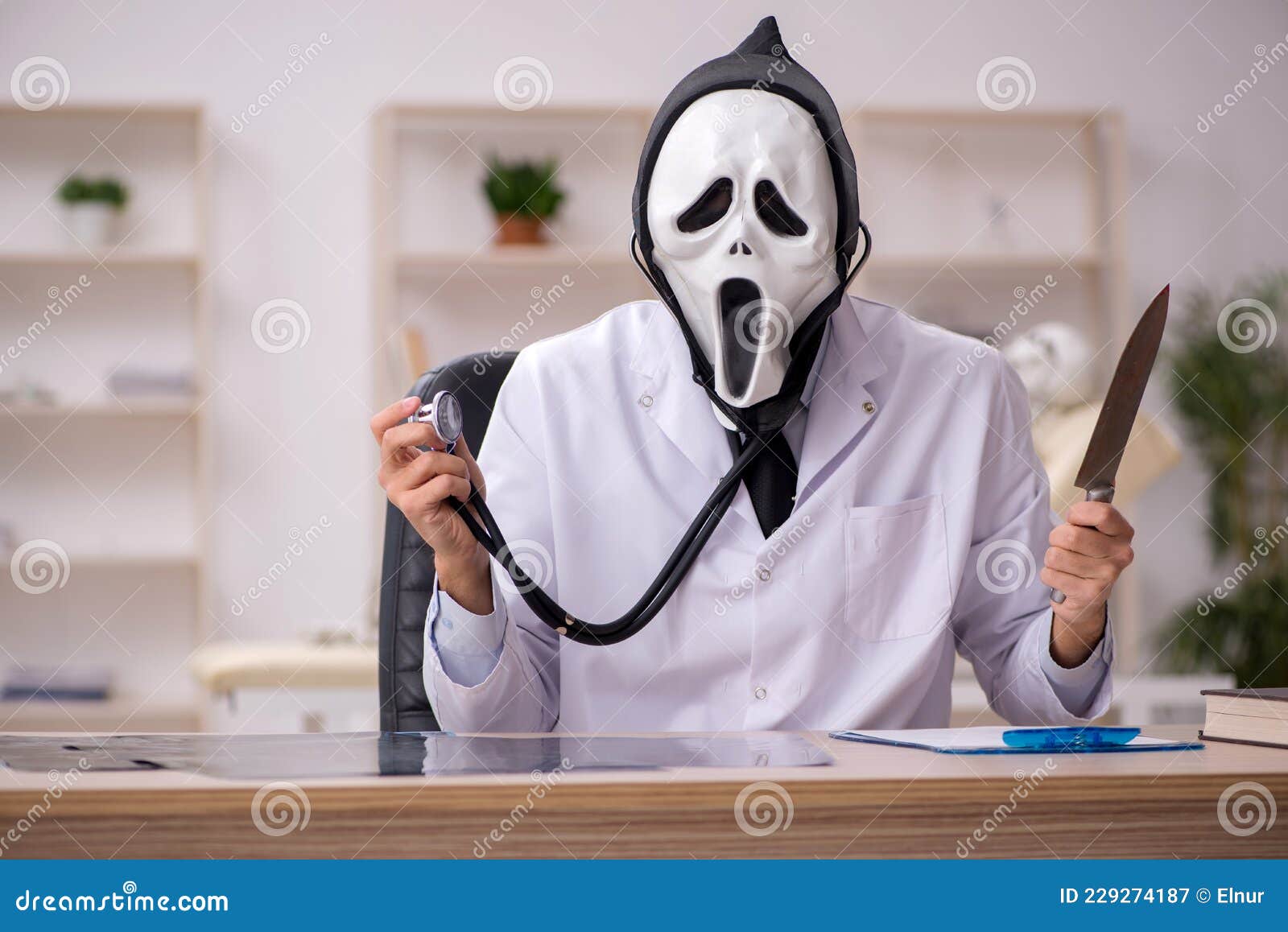 Devil Doctor Working in the Clinic Stock Image - Image of hospital ...