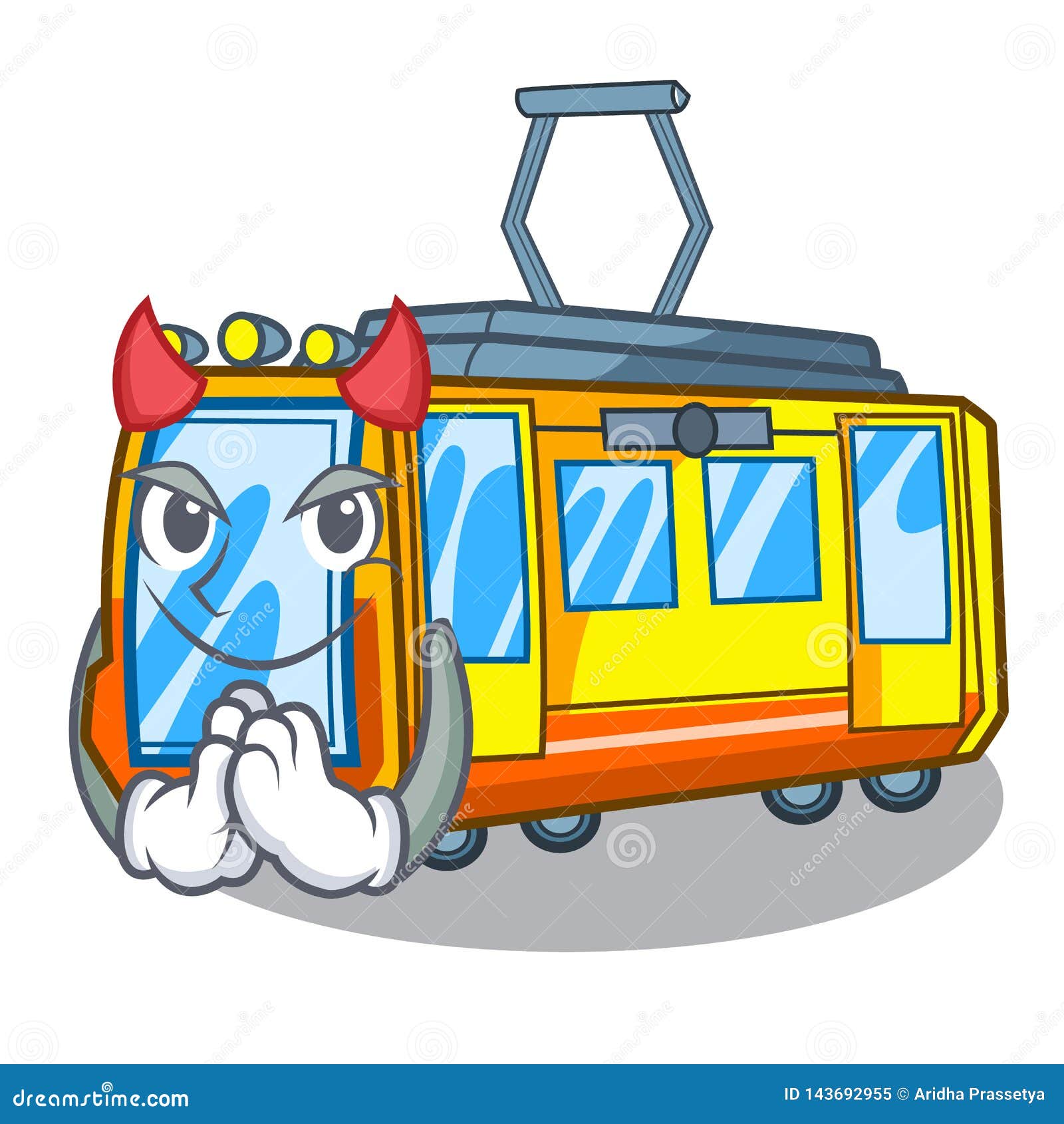 Devil Electric Train Toys in Shape Mascot Stock Vector - Illustration ...