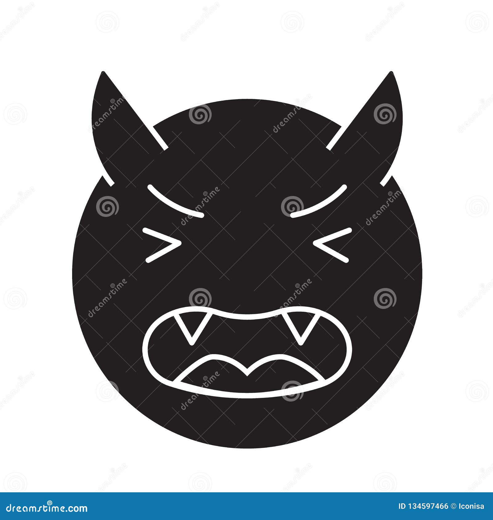 Devil Emoji Black Vector Concept Icon. Devil Emoji Flat Illustration ...