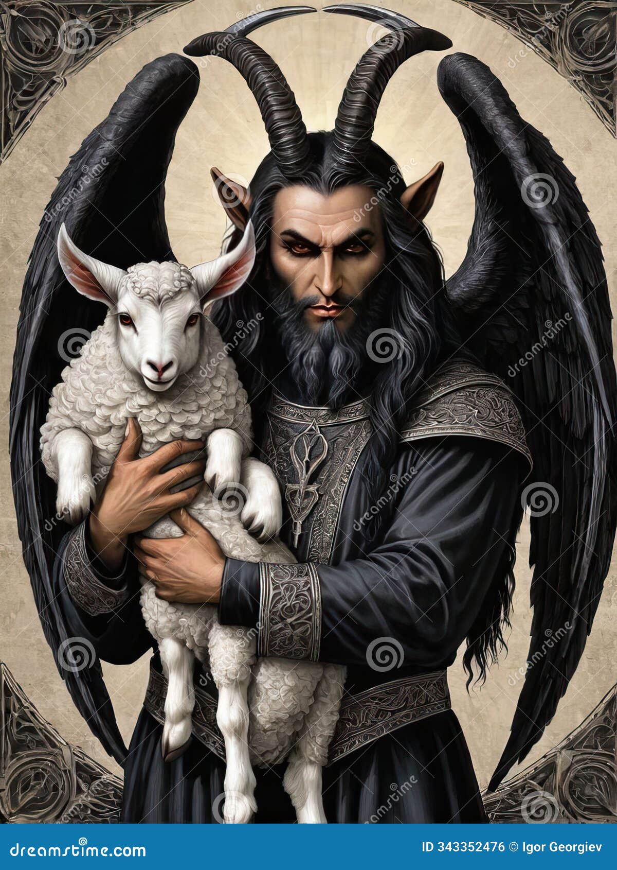Baphomet Holding a Lamb, Dismal Creation, Demonic, Evil, in Hell ...