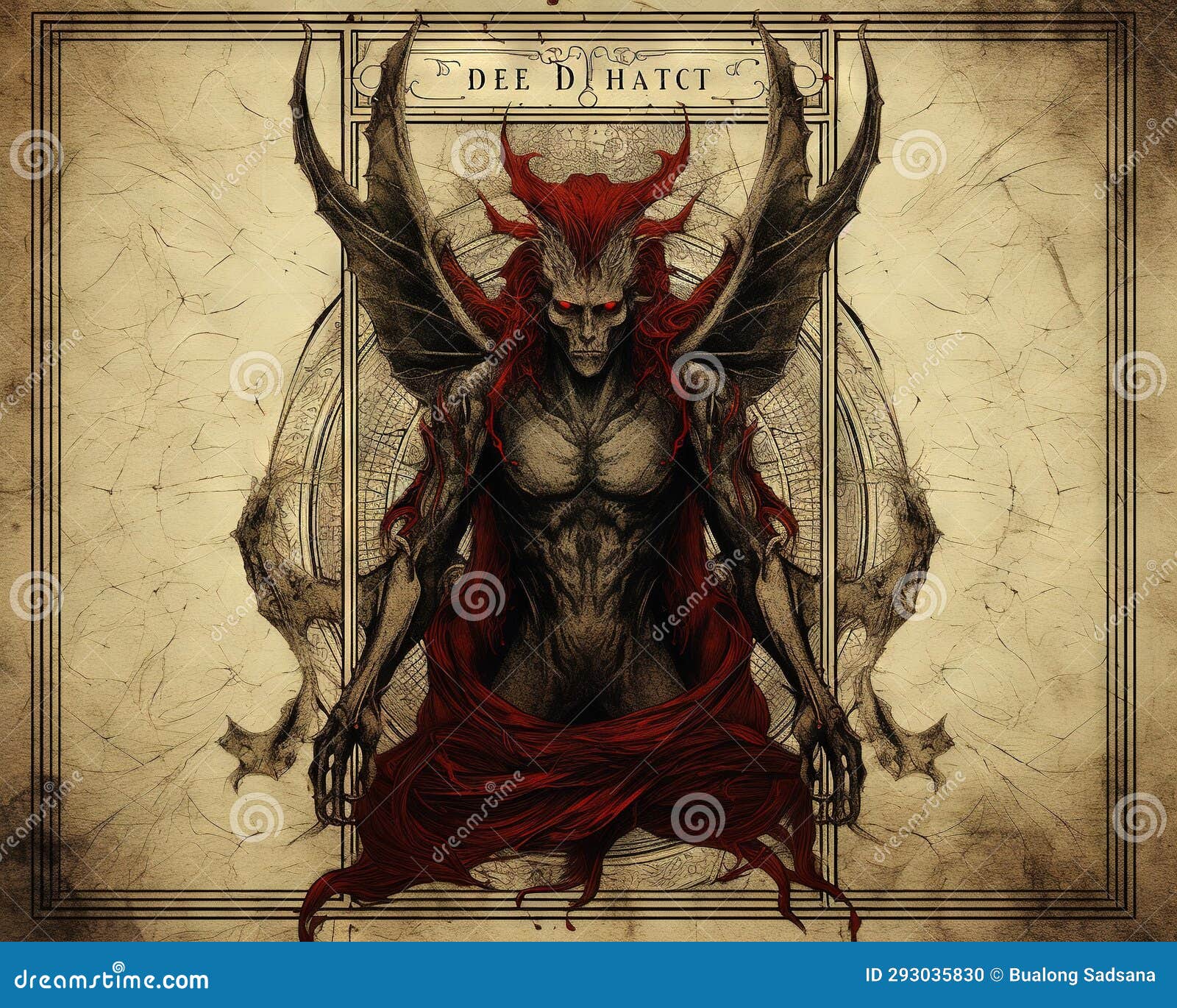 The Devil Esoteric Tarot Card is Aprintable. Stock Illustration ...