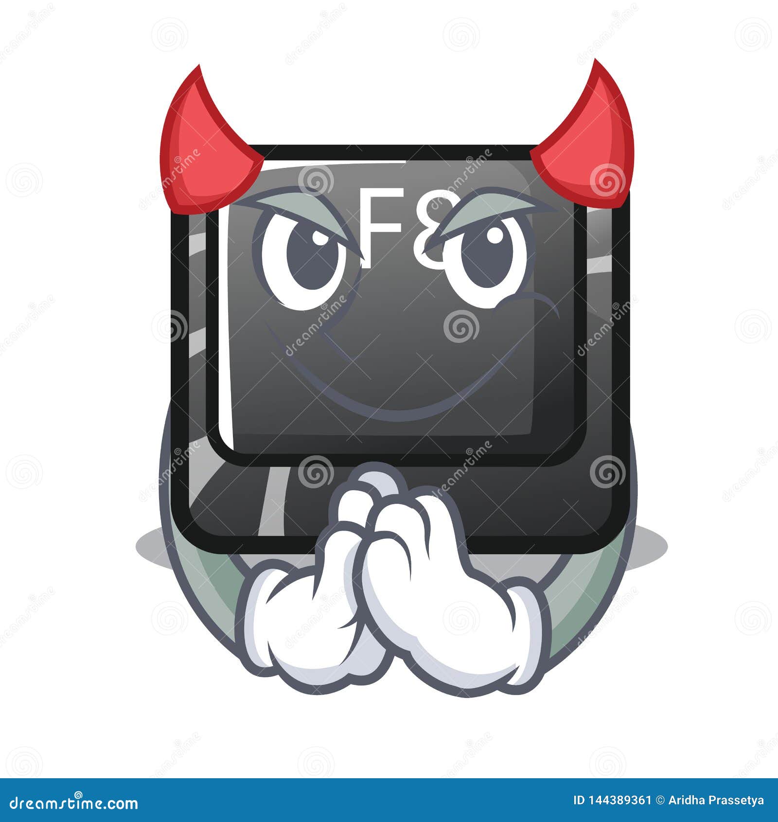 Devil F8 Button Installed on Computer Mascot Stock Vector ...