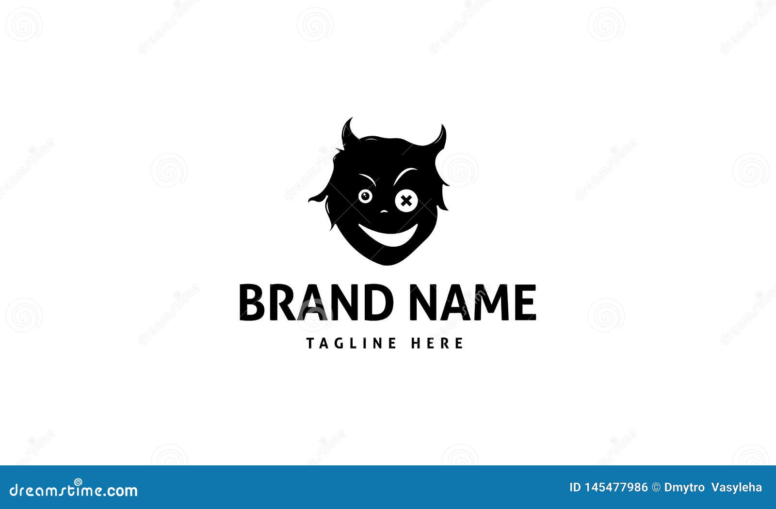 Devil Face Abstract Black Vector Logo Design Stock Vector ...