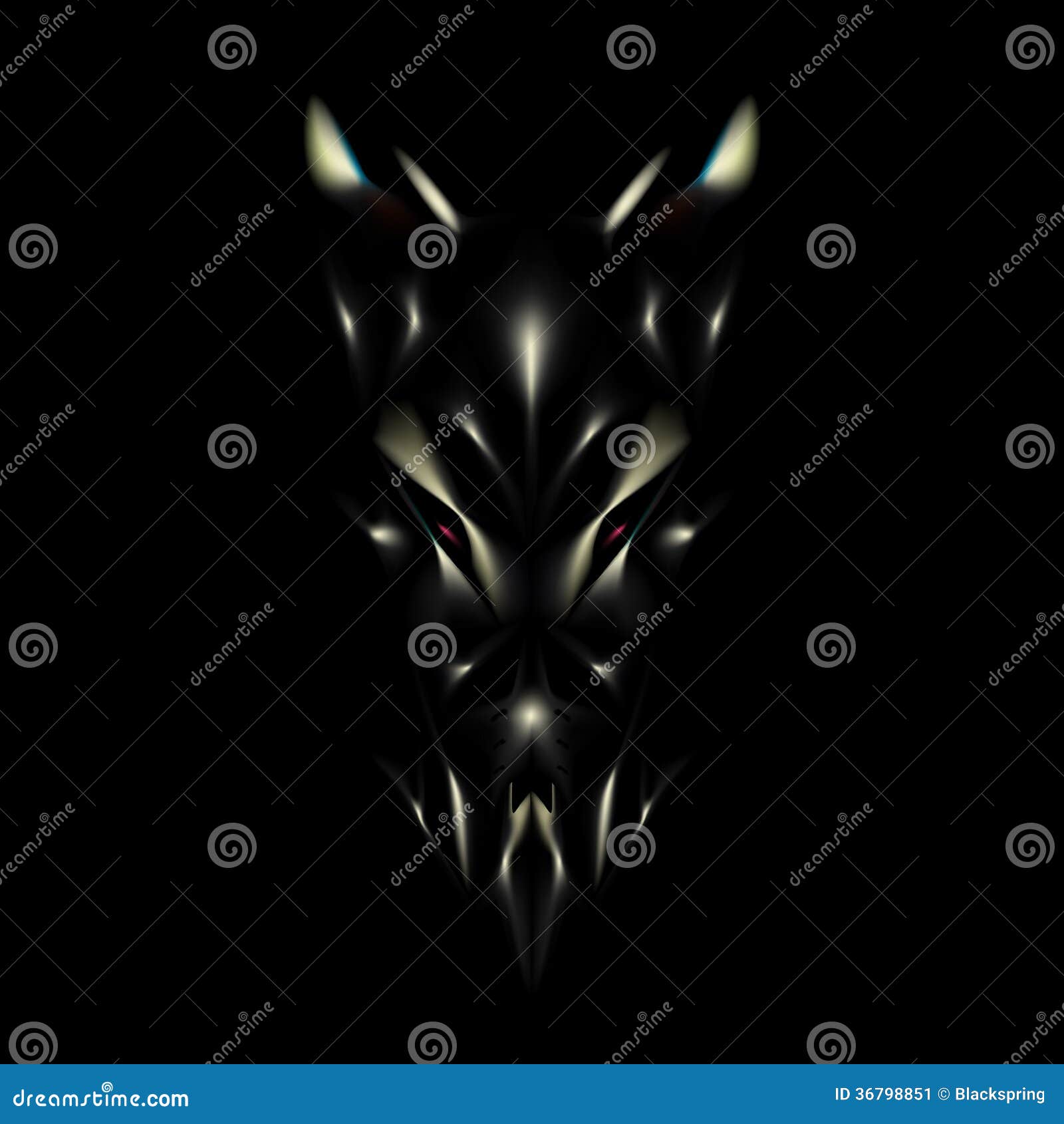 Devil Face Emoticon Outline Icon Vector Illustration | CartoonDealer ...