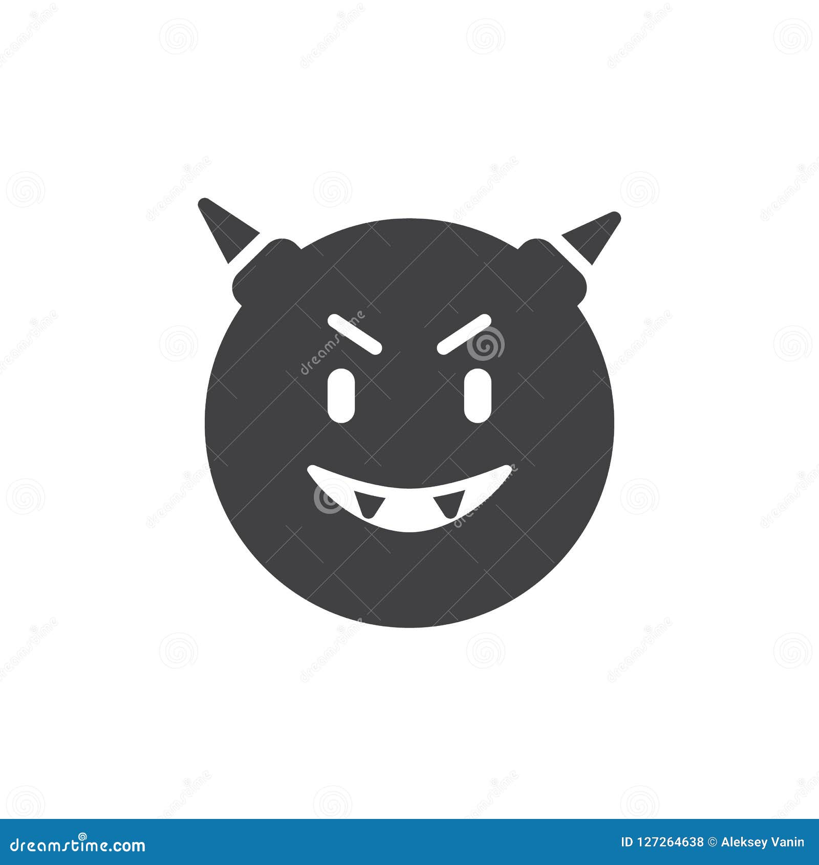 Devil Face Emoticon Vector Icon Stock Vector - Illustration of demon ...