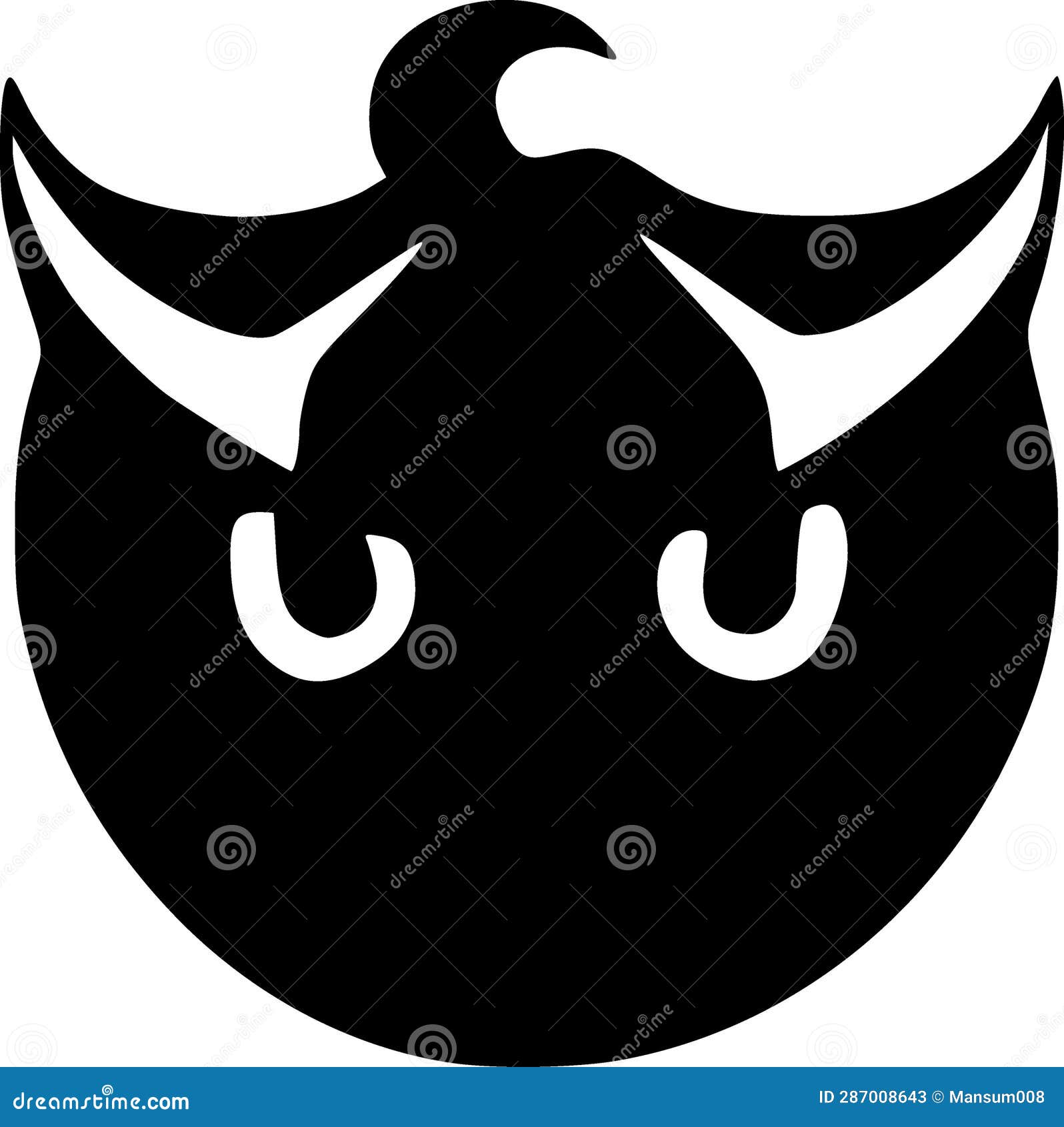 Devil Face Icon in Solid Style Stock Illustration - Illustration of graphic, monster: 287008643