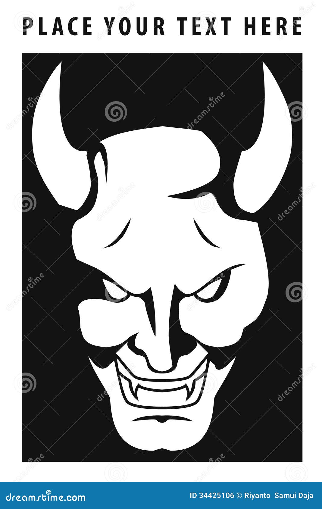 Devil face stock vector. Illustration of evil, profile - 34425106