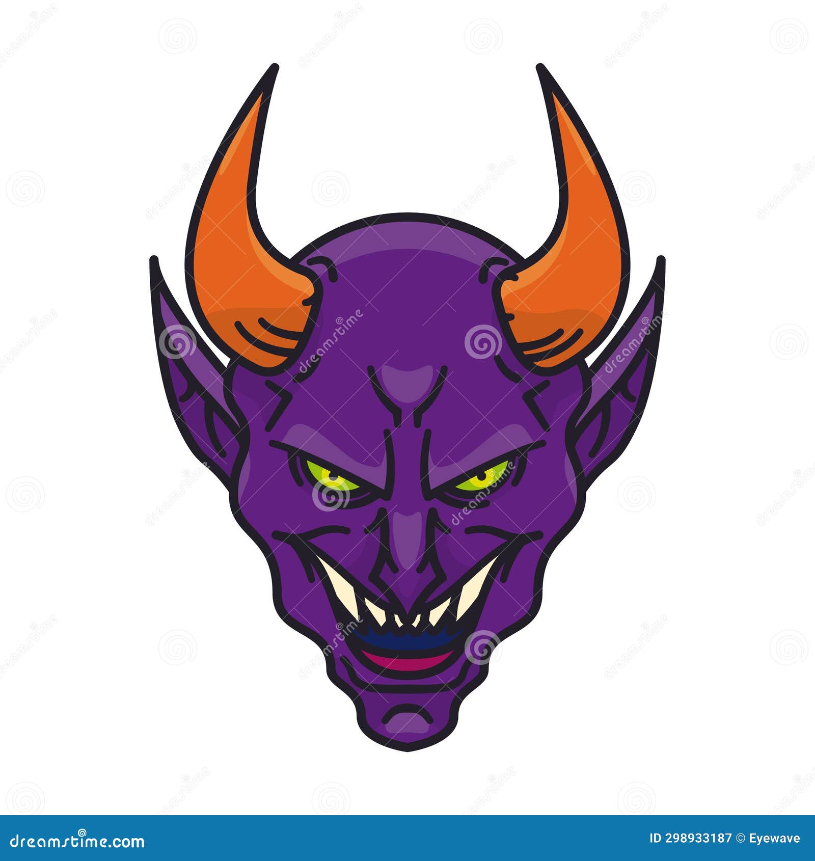 Devil Face Isolated Vector Illustration Stock Illustration ...
