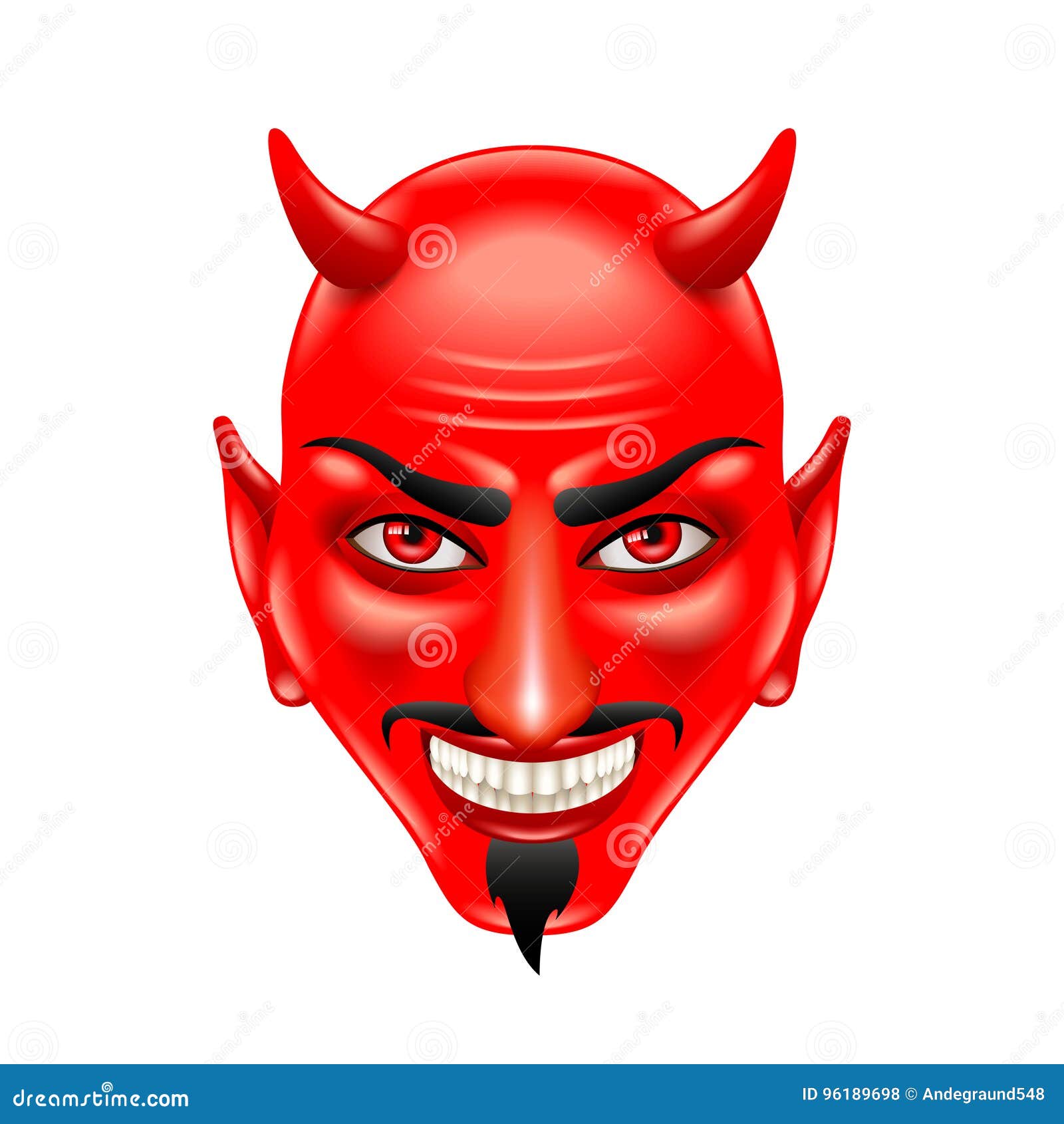 Devil Face Isolated on White Vector Stock Vector - Illustration of hand ...