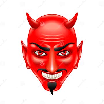 Devil Face Isolated on White Vector Stock Vector - Illustration of hand ...