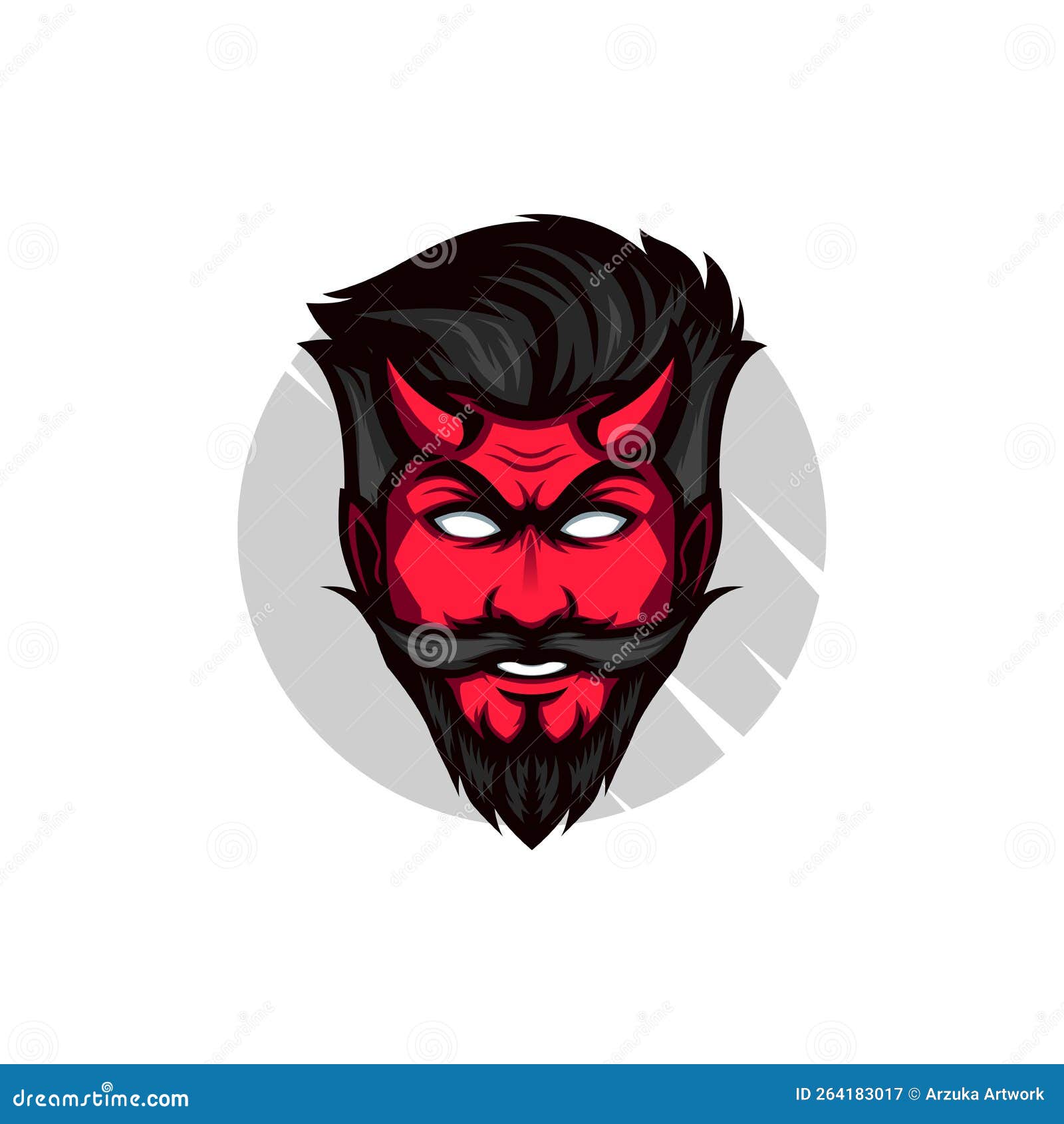 The Devil Face Mascot Logo stock vector. Illustration of horn - 264183017