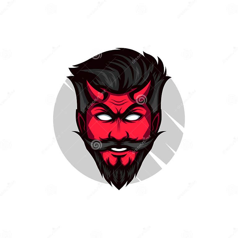 The Devil Face Mascot Logo stock vector. Illustration of horn - 264183017
