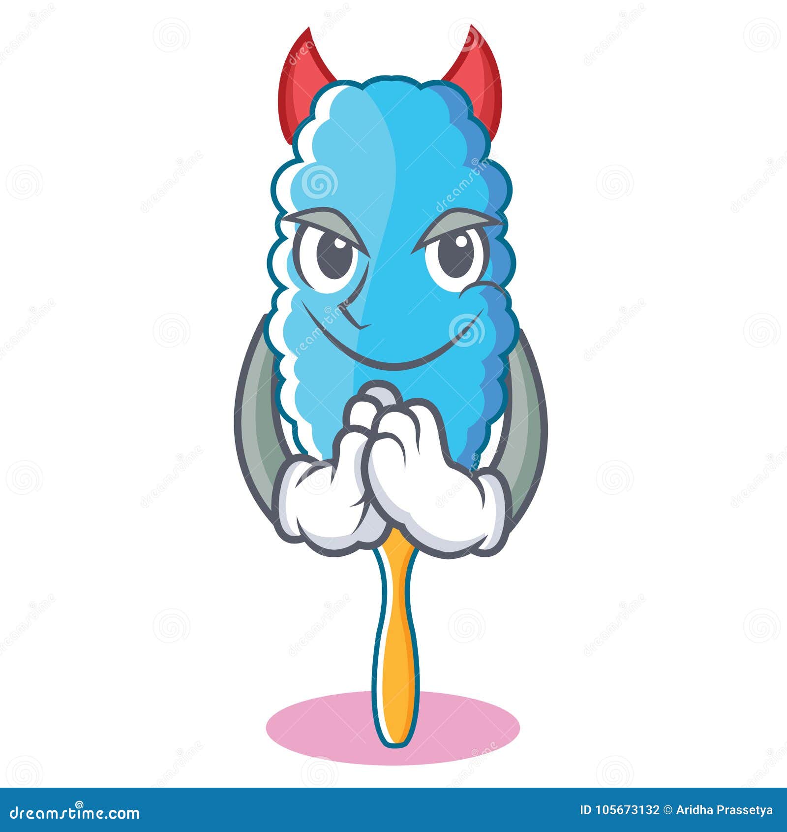 Devil Feather Duster Character Cartoon Stock Vector - Illustration of ...