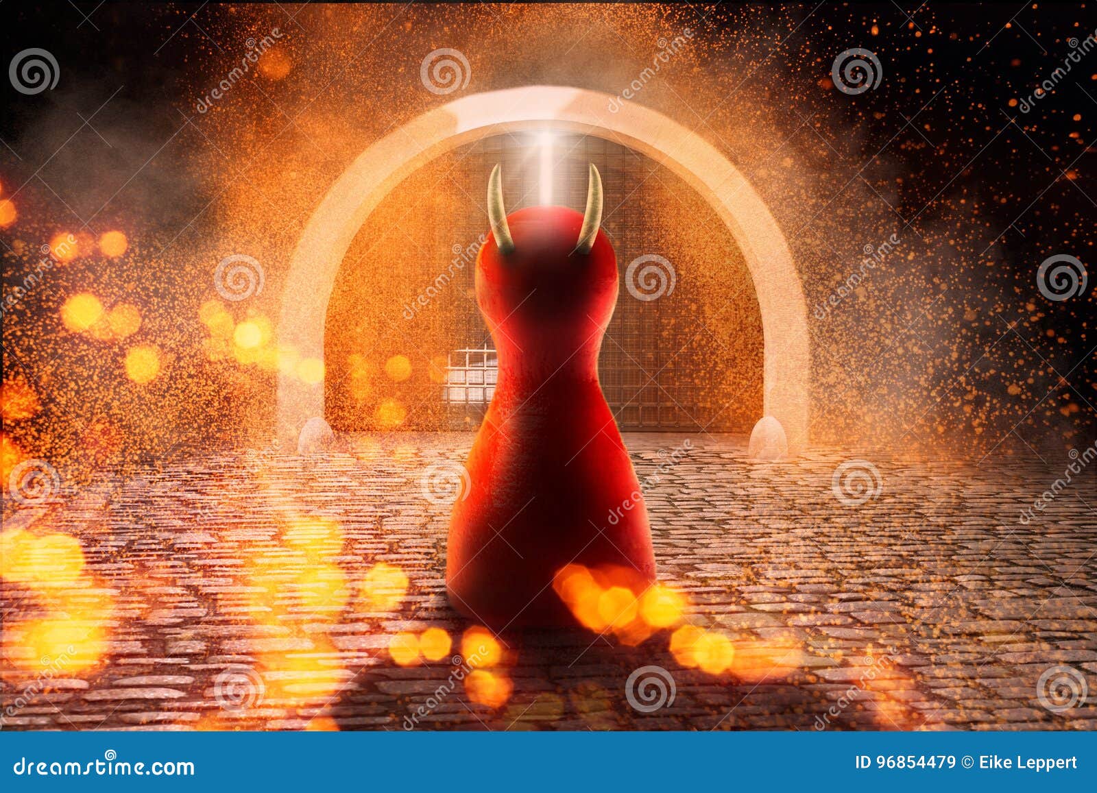 Devil Figure, Bronze Sculpture With Demonic Gargoyles And Monsters ...