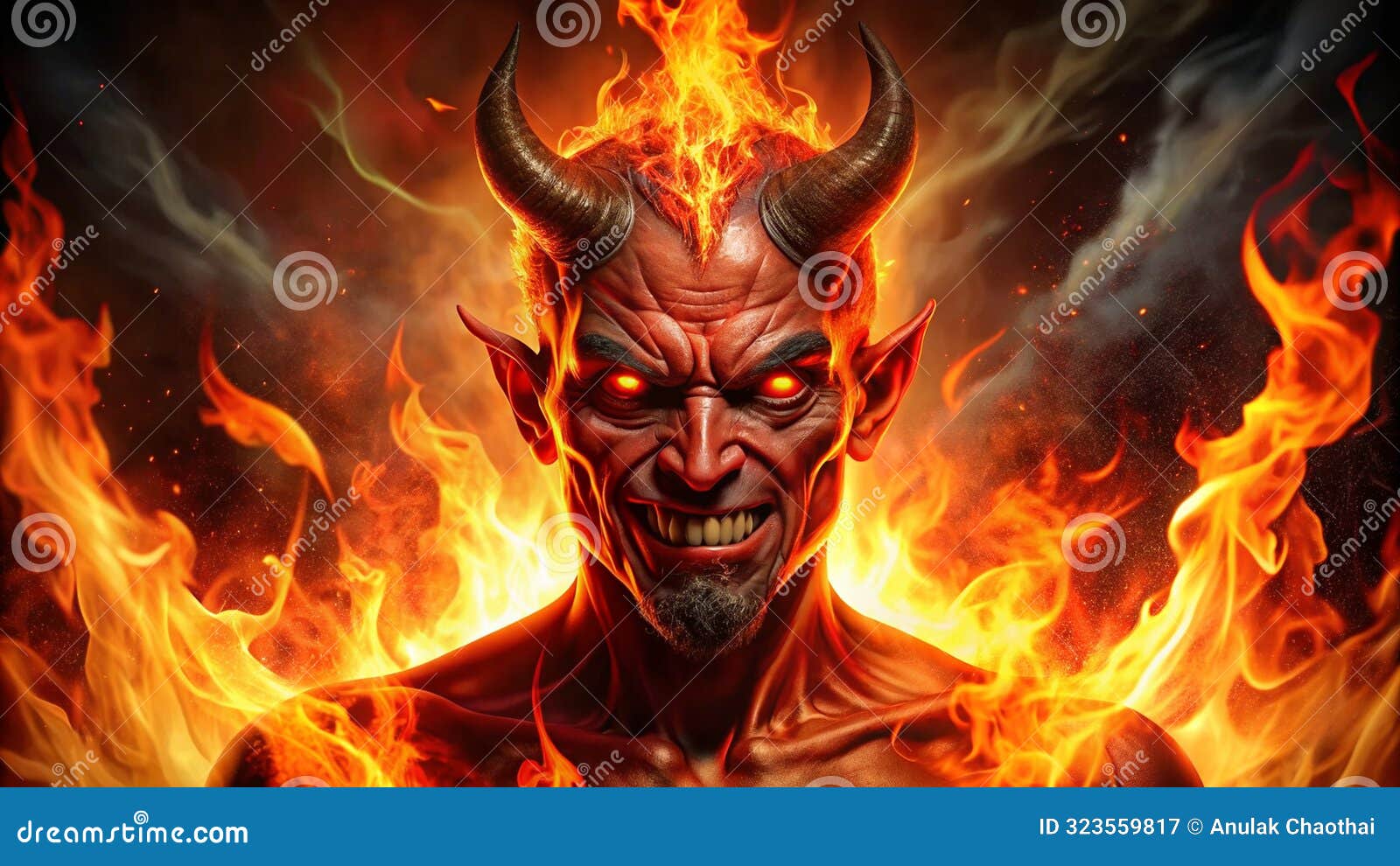 Devil in Fire Demon Rage Devil Rage in Fire AI Generative Stock ...