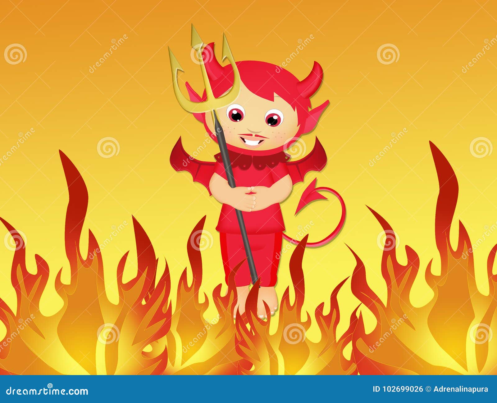 Purgatory Nun In Fire Cartoon Character Vector | CartoonDealer.com ...