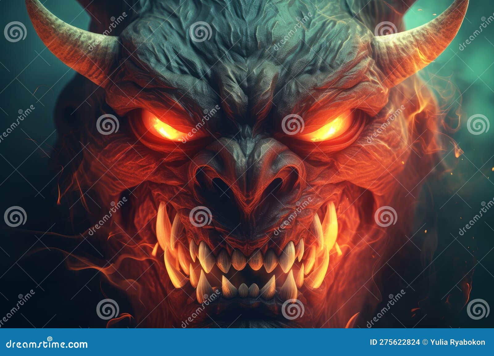 Devil Fire Monster. Generate Ai Stock Illustration - Illustration of ...