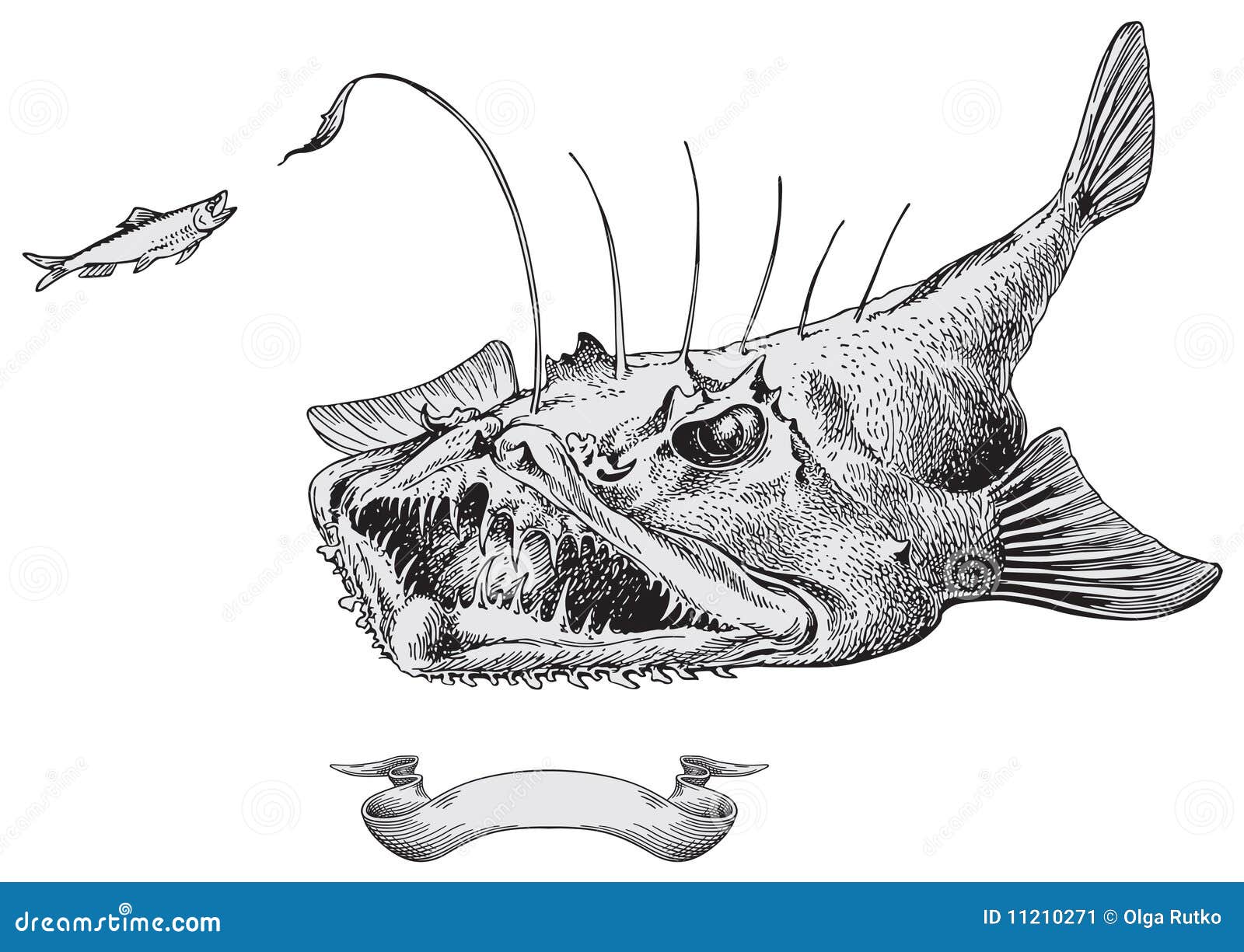 Devil fish vector stock vector. Illustration of label - 11210271