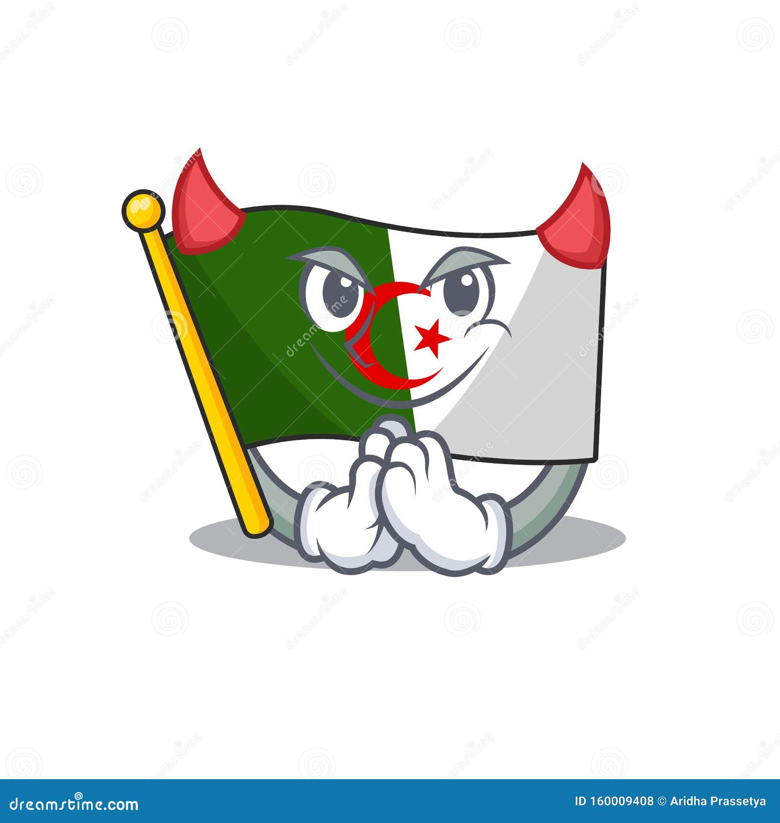 Devil Flag Nigeria Mascot Shaped A Cartoon Vector Illustration ...