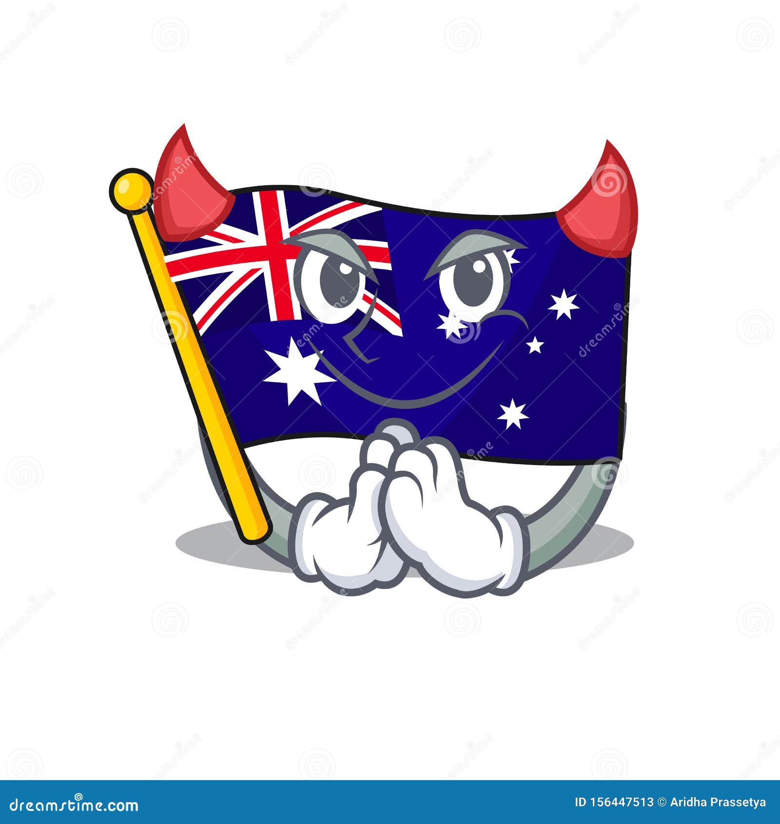 Devil Flag Australia in the Character Shape Stock Vector - Illustration ...