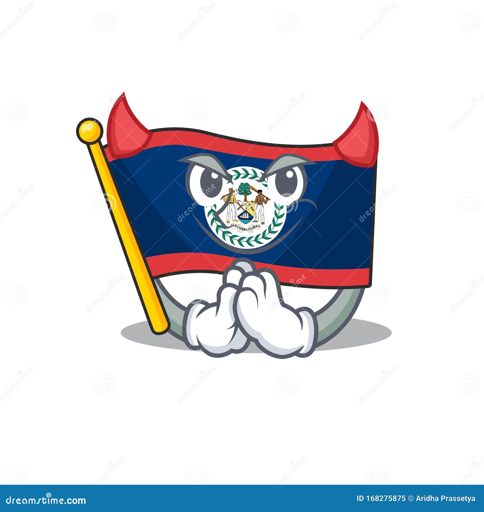 Devil Flag Belize Cartoon in Character Design Stock Vector ...