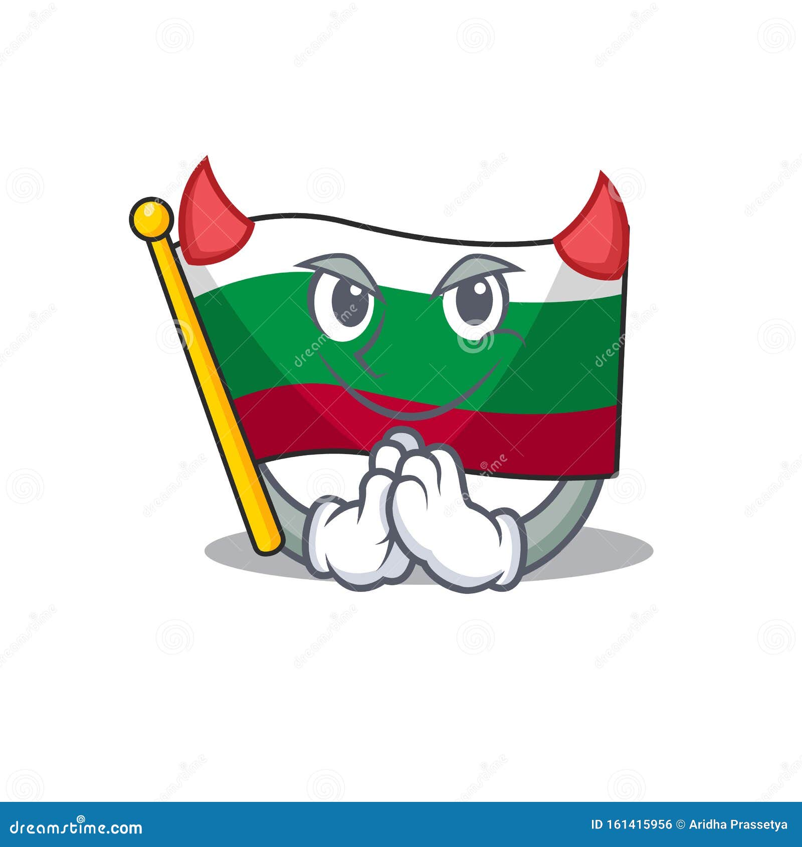 Devil Flag Nigeria Mascot Shaped A Cartoon Vector Illustration ...