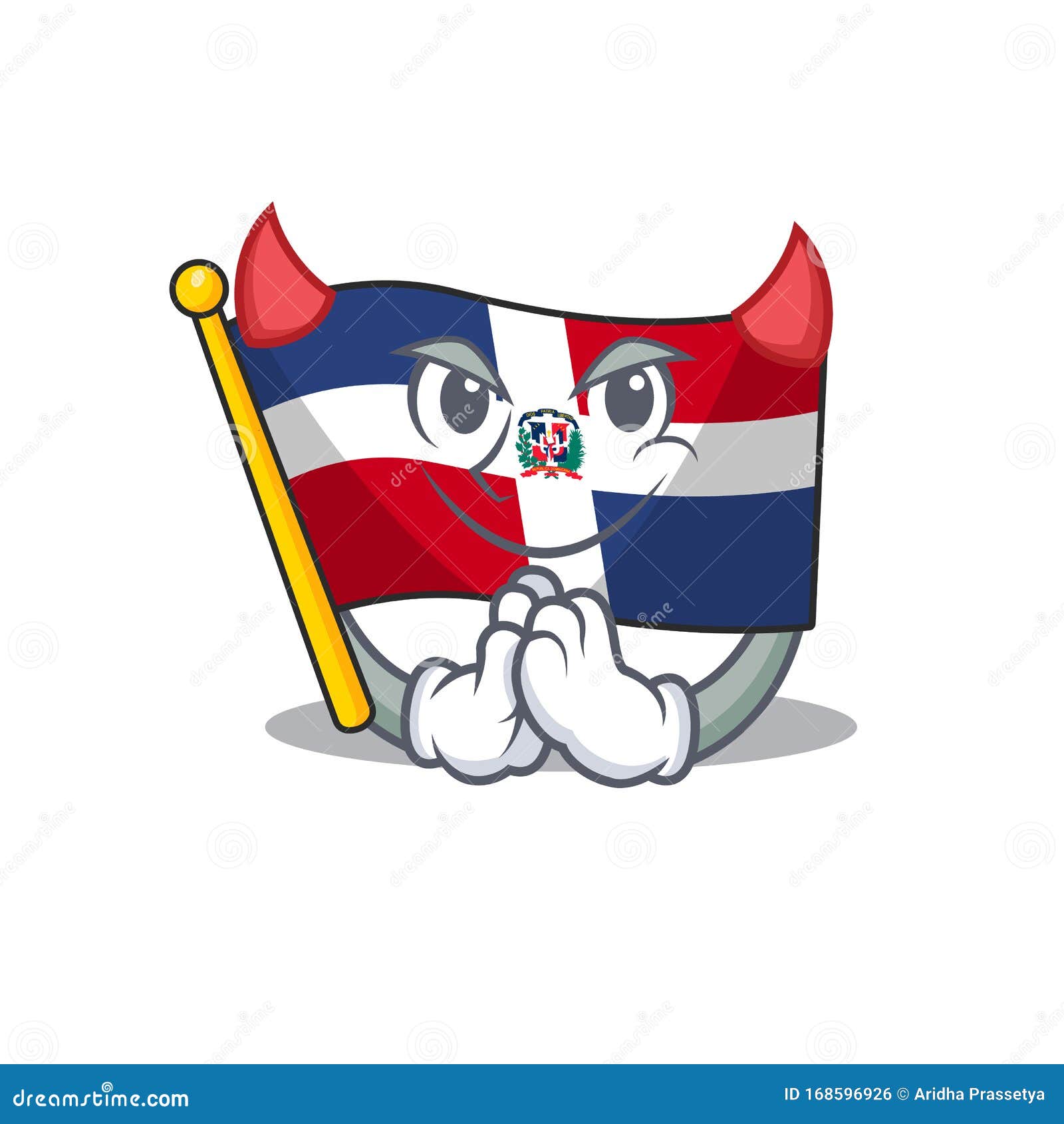Devil Flag Dominican Republic Cartoon in Character Design Stock Vector ...