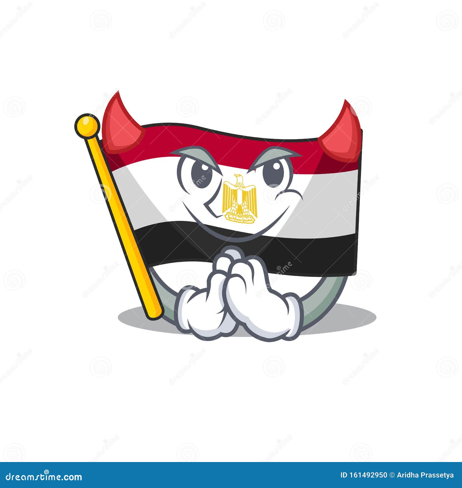 Devil Flag Egypt Folded in Mascot Cupboard Stock Vector - Illustration ...