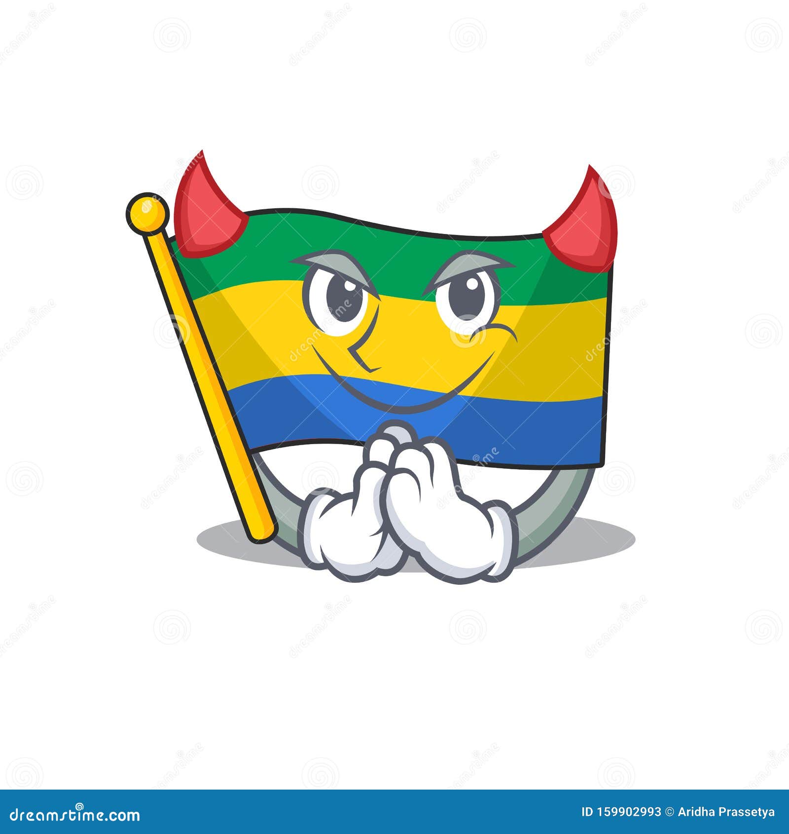 Devil Flag Nigeria Mascot Shaped A Cartoon Vector Illustration ...