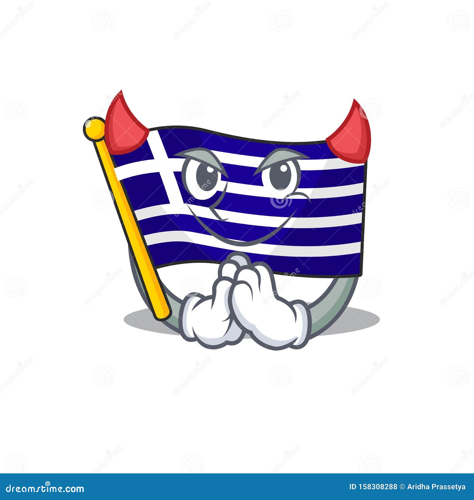 Devil Flag Greece Character Shaped the Cartoon Stock Vector ...