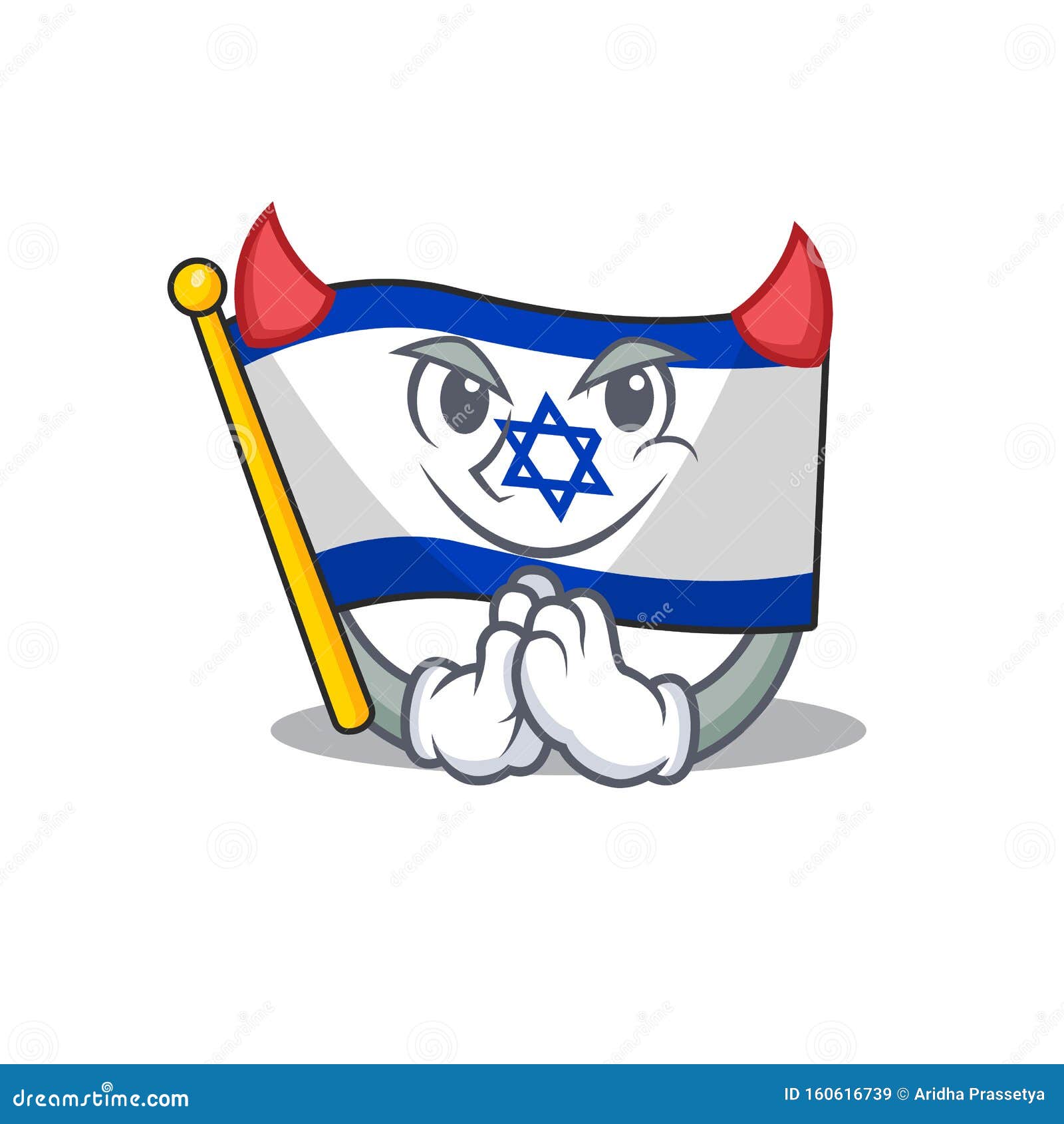 Devil Flag Israel with the Character Shape Stock Vector - Illustration ...