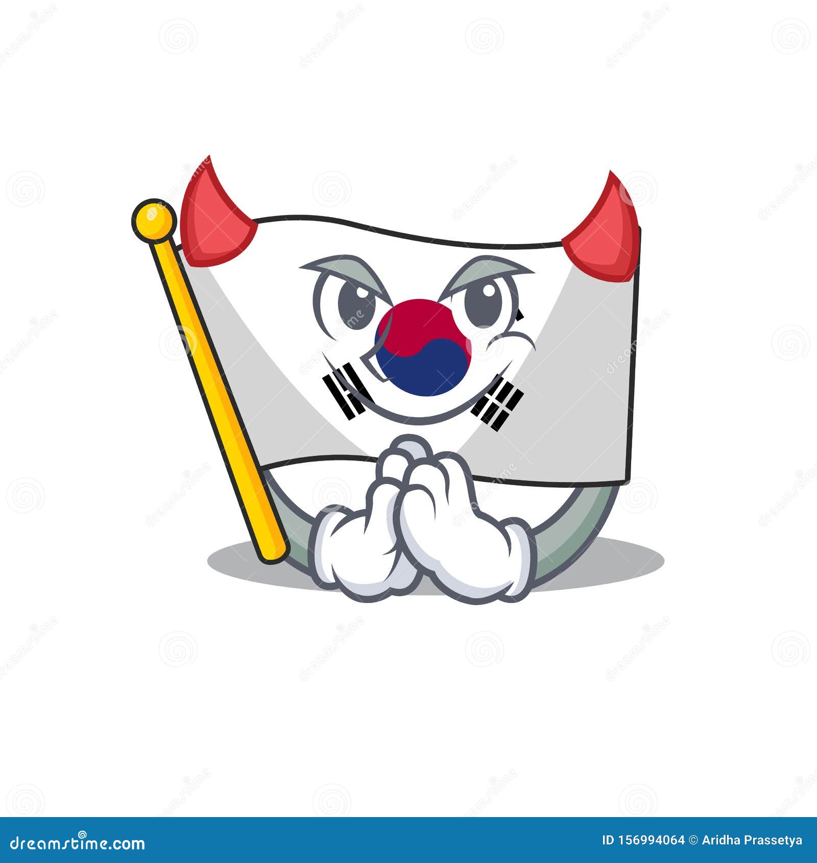 Devil Flag Nigeria Mascot Shaped A Cartoon Vector Illustration ...