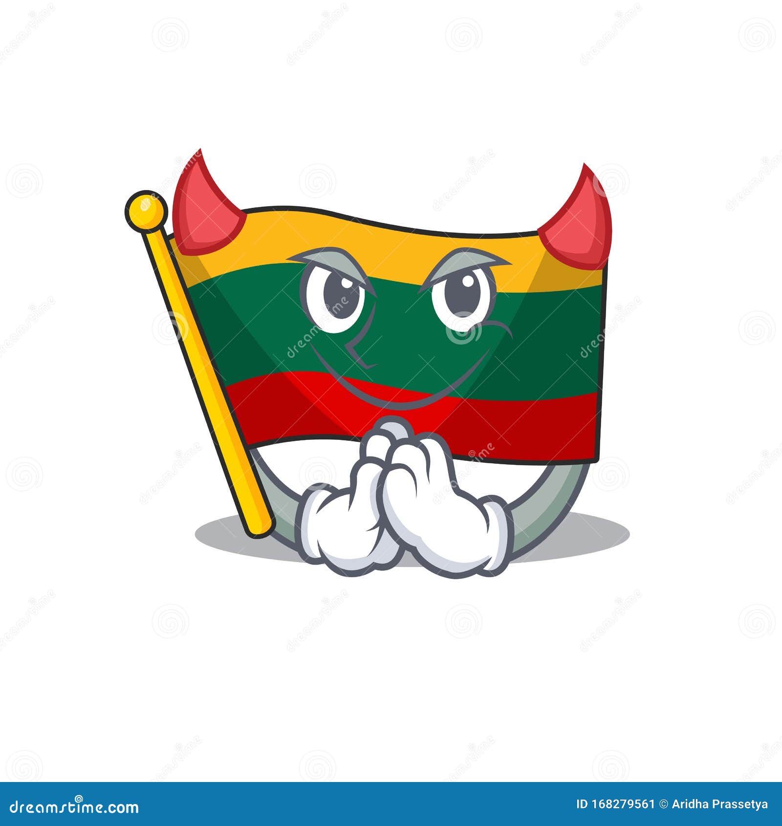 Devil Flag Lithuania Cartoon in Character Design Stock Vector ...