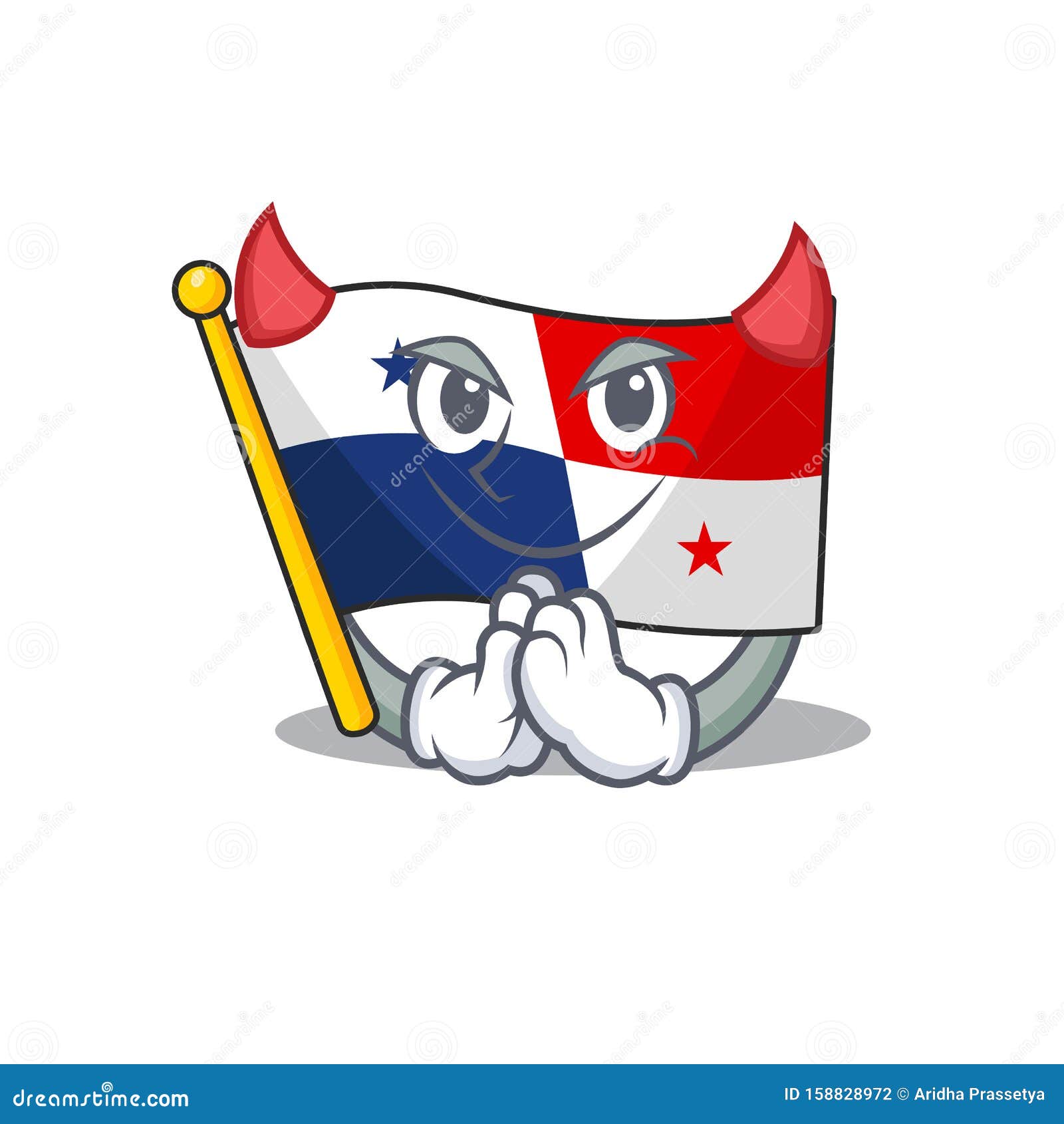 Devil Flag Panama Isolated with the Cartoon Stock Vector - Illustration ...