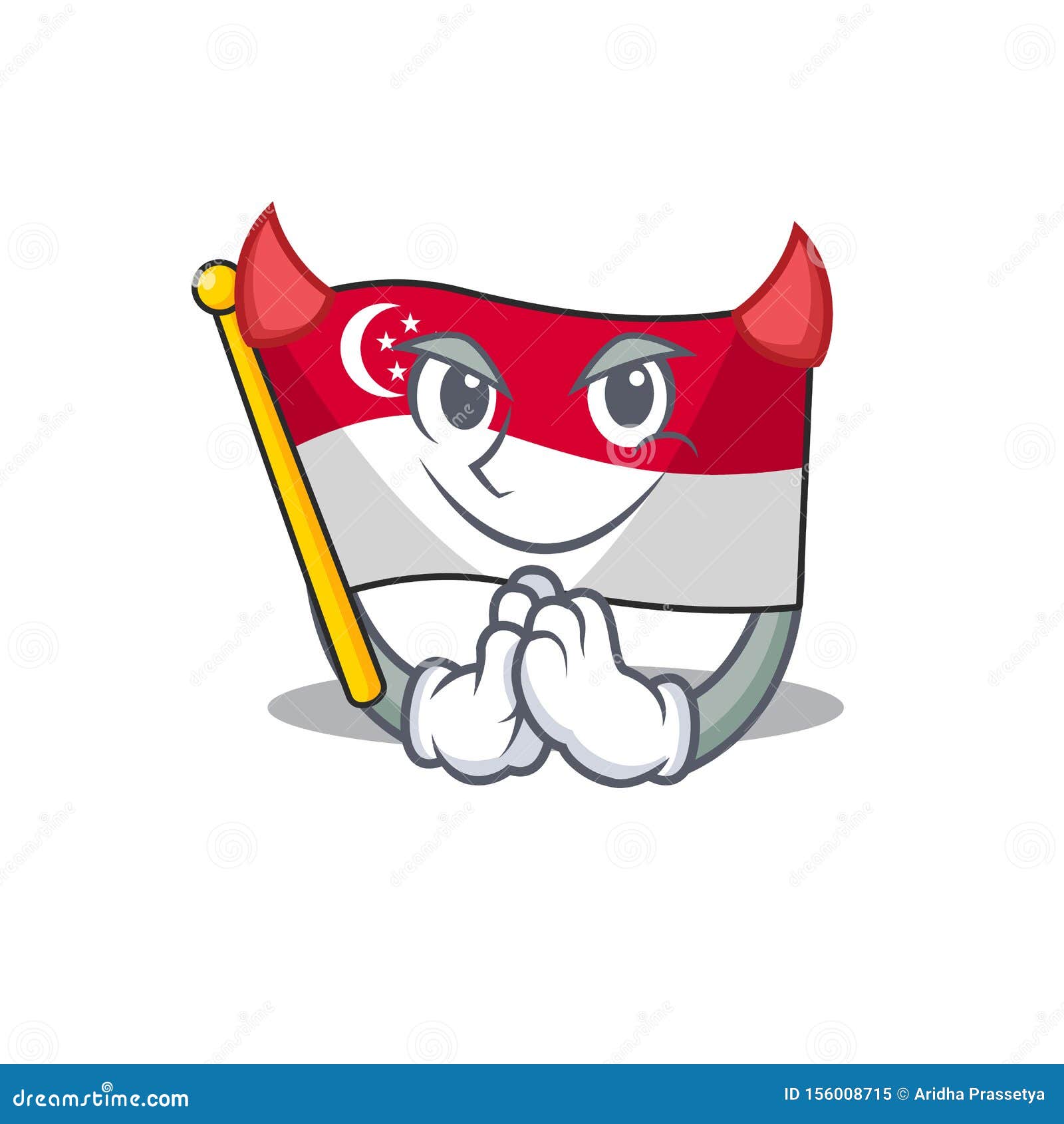 Devil Flag Nigeria Mascot Shaped A Cartoon Vector Illustration ...