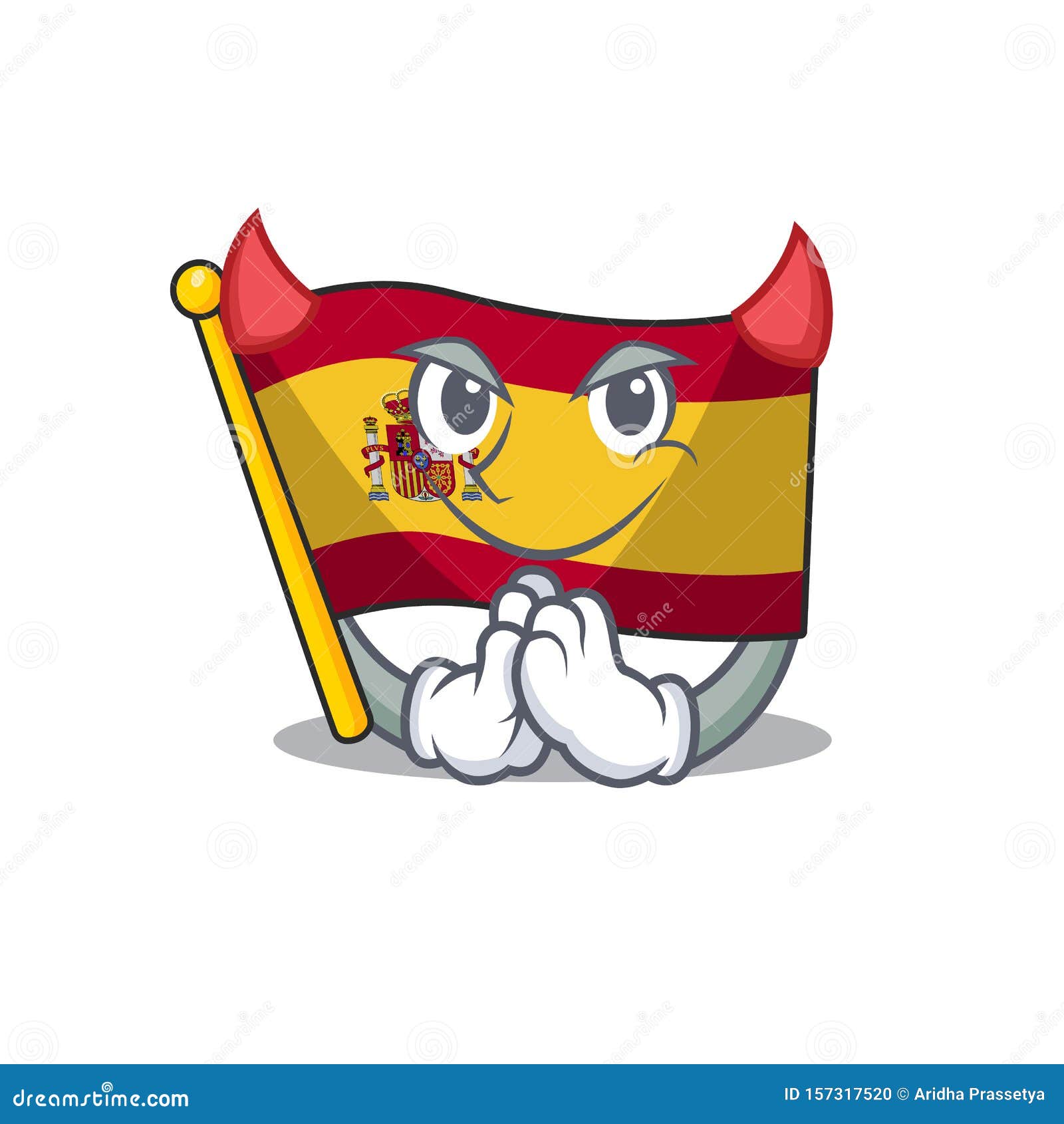 Devil Flag Spain Isolated in the Cartoon Stock Vector - Illustration of ...