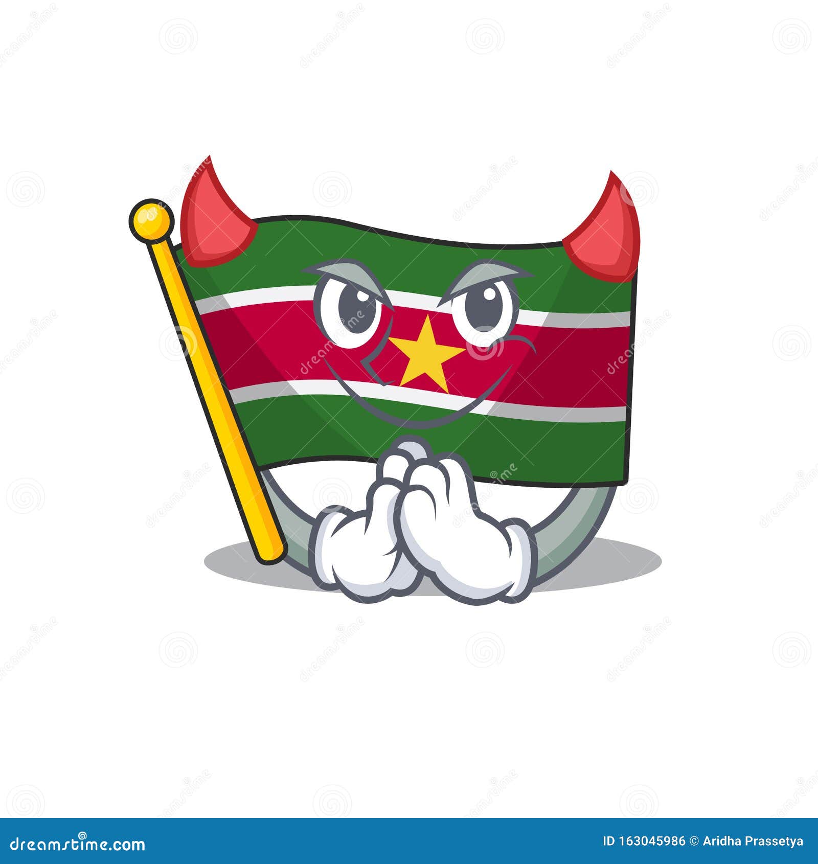 Devil Flag Nigeria Mascot Shaped A Cartoon Vector Illustration ...
