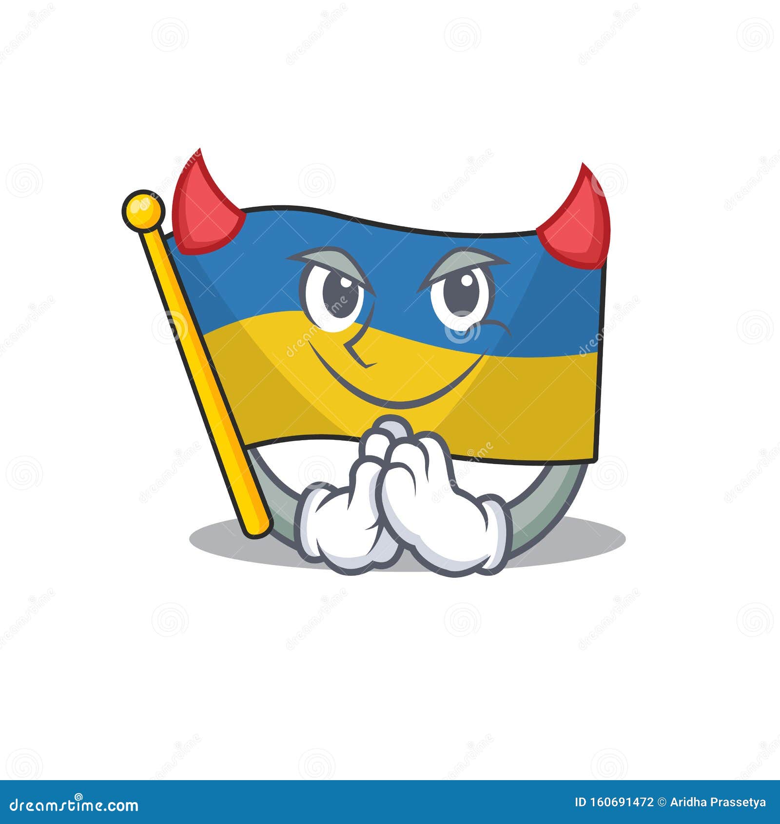 Devil Flag Nigeria Mascot Shaped A Cartoon Vector Illustration ...