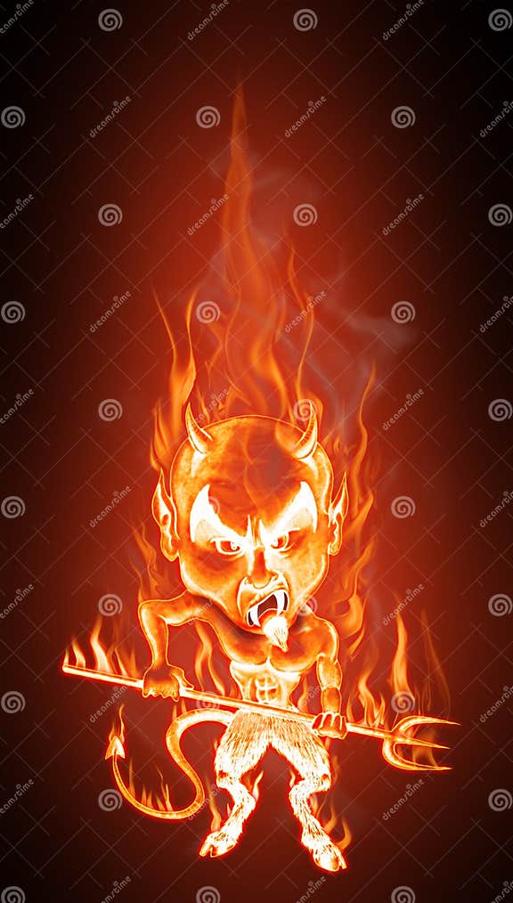 Devil in flames stock illustration. Illustration of monster - 15761040