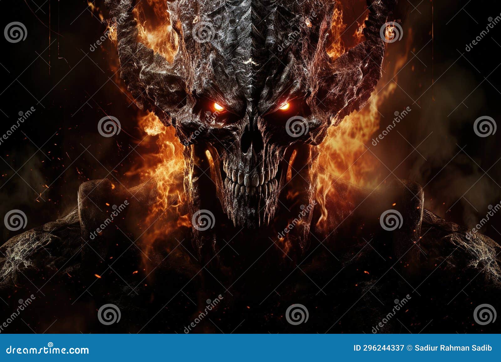 Devil in Flames. Demon in the Fire Stock Illustration - Illustration of ...