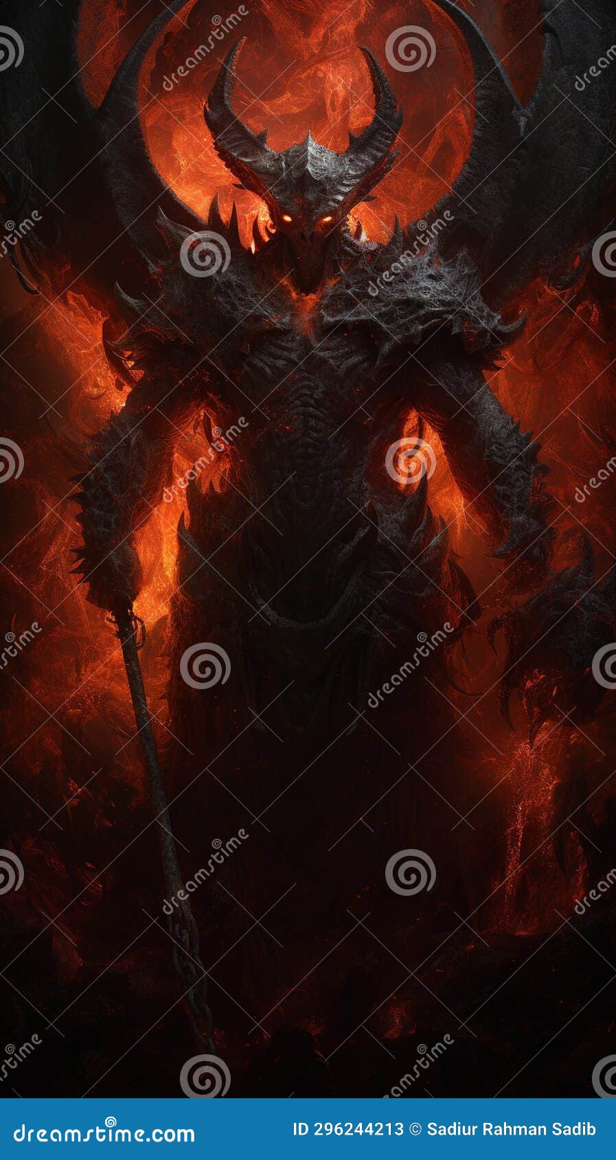 Devil in Flames. Demon in the Fire Stock Illustration - Illustration of ...