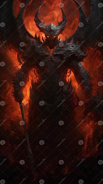 Devil in Flames. Demon in the Fire Stock Illustration - Illustration of ...