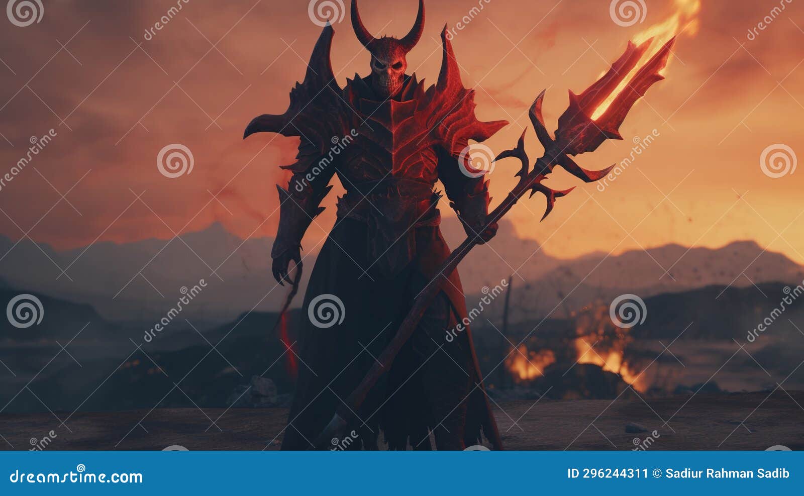Devil in Flames. Demon in the Fire Stock Illustration - Illustration of ...