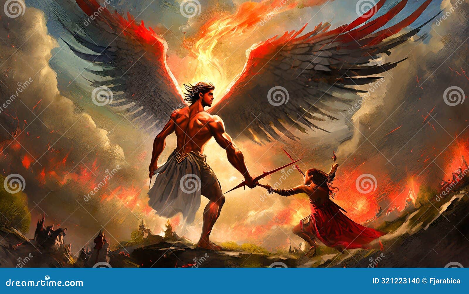 Devil in flames of hell stock illustration. Illustration of suitable ...