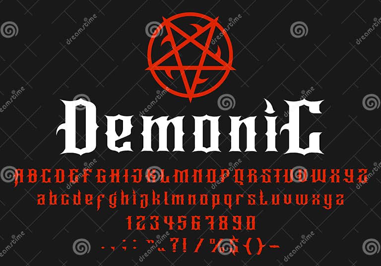Devil Font Alphabet, Horror Goth Typography Type Stock Vector ...