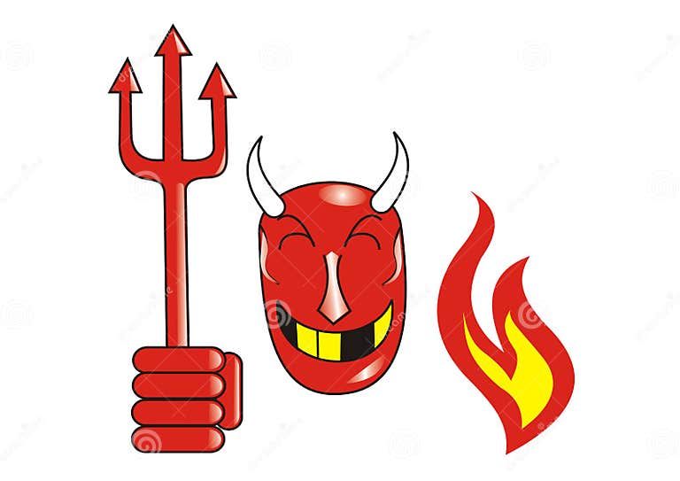 The devil with a fork stock vector. Illustration of horns - 38047838