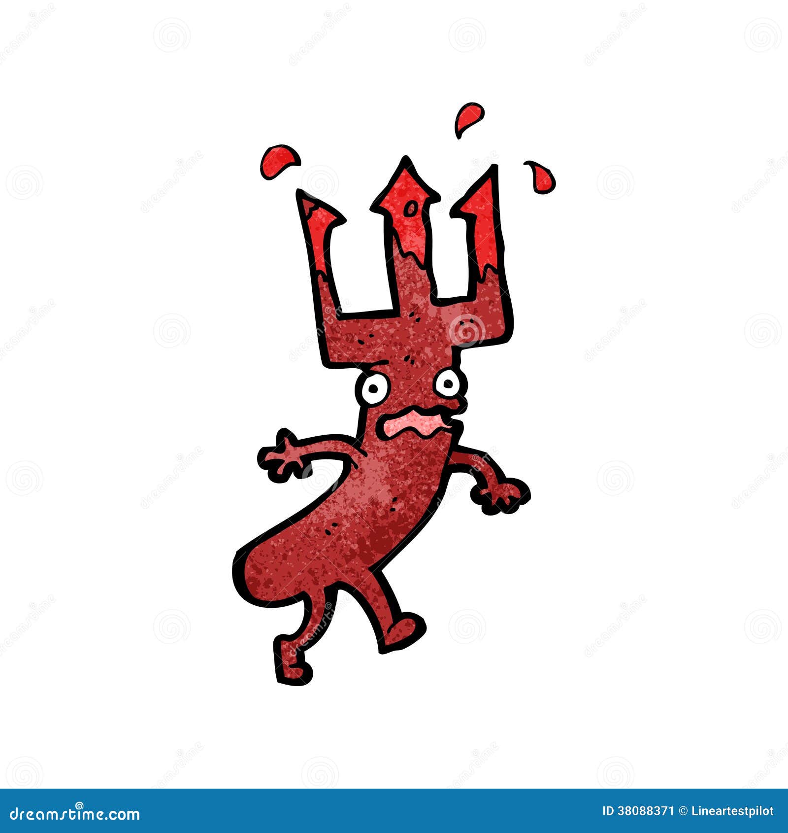 Devil Fork Cartoon Character Stock Vector - Illustration of drawn ...