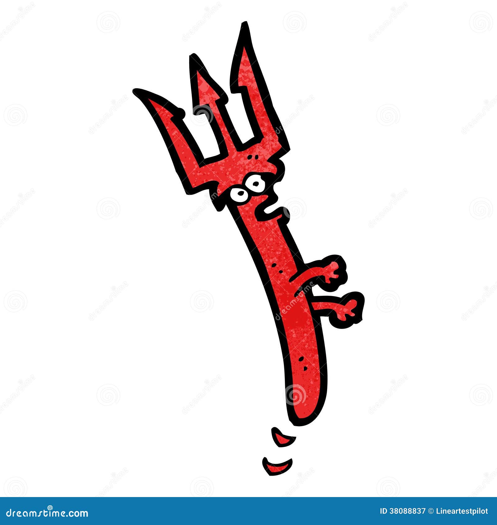 Devil Fork Cartoon Character Stock Vector - Illustration of fork, sign ...